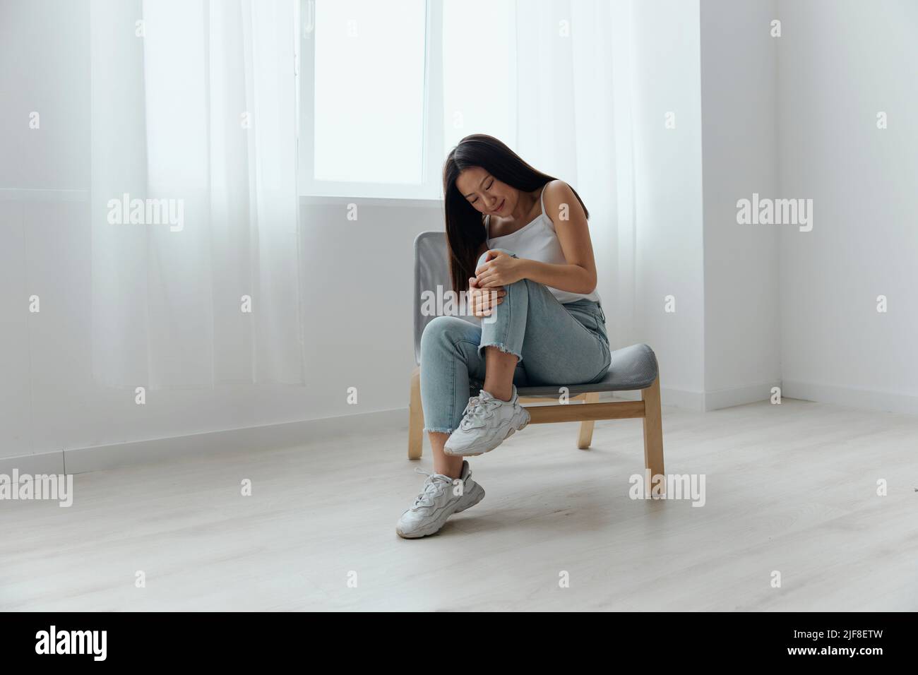 Cramp Broken Toe Broken Bone in Leg. Tormented suffering tanned ...