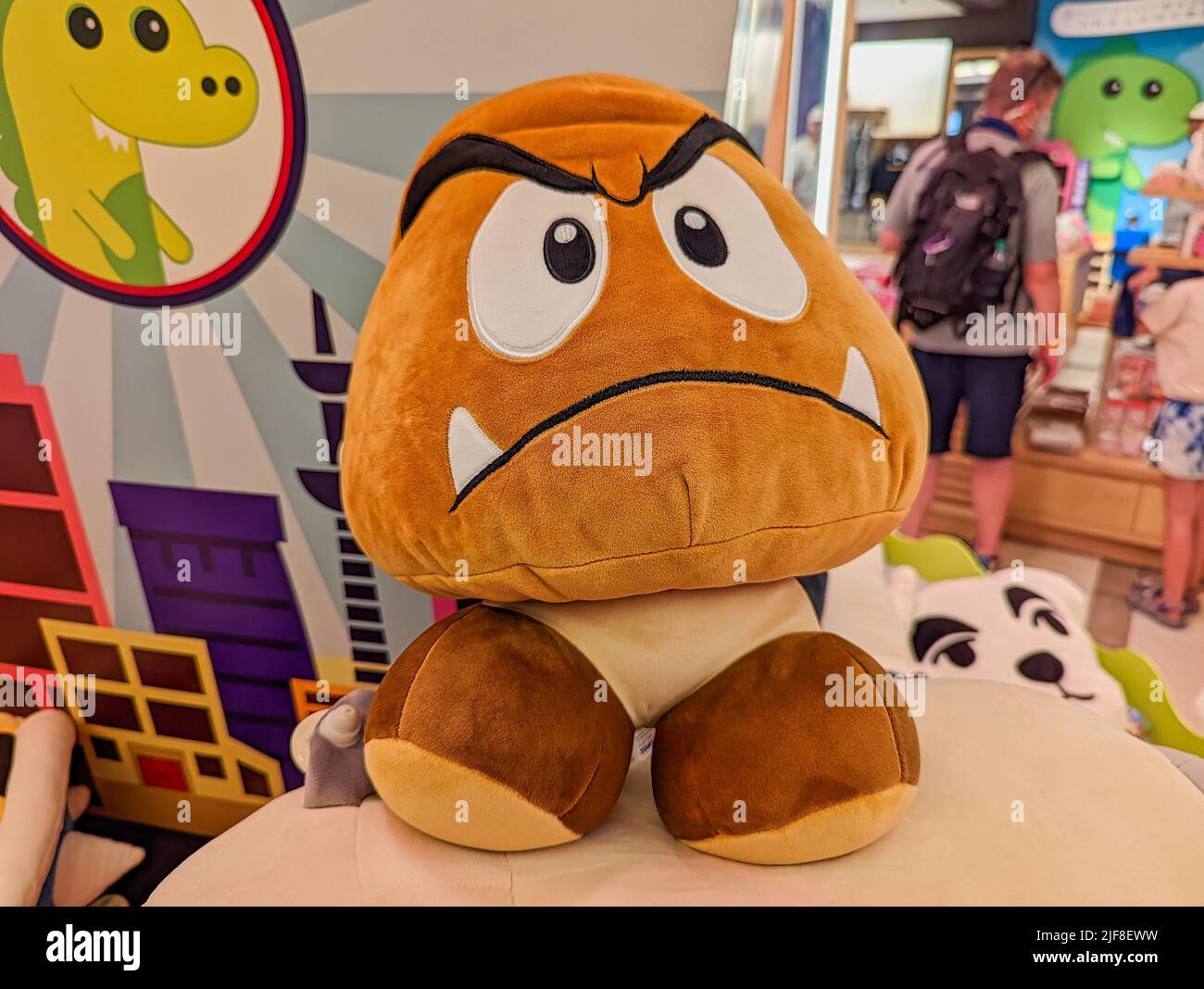 CHESTER, UNITED KINGDOM, 22ND MAY 2022: Goomba mushroom soft plush toy ...