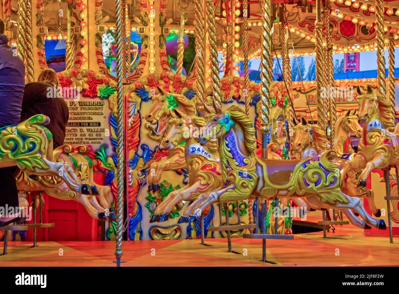 Fairground rides at night Stock Photo - Alamy