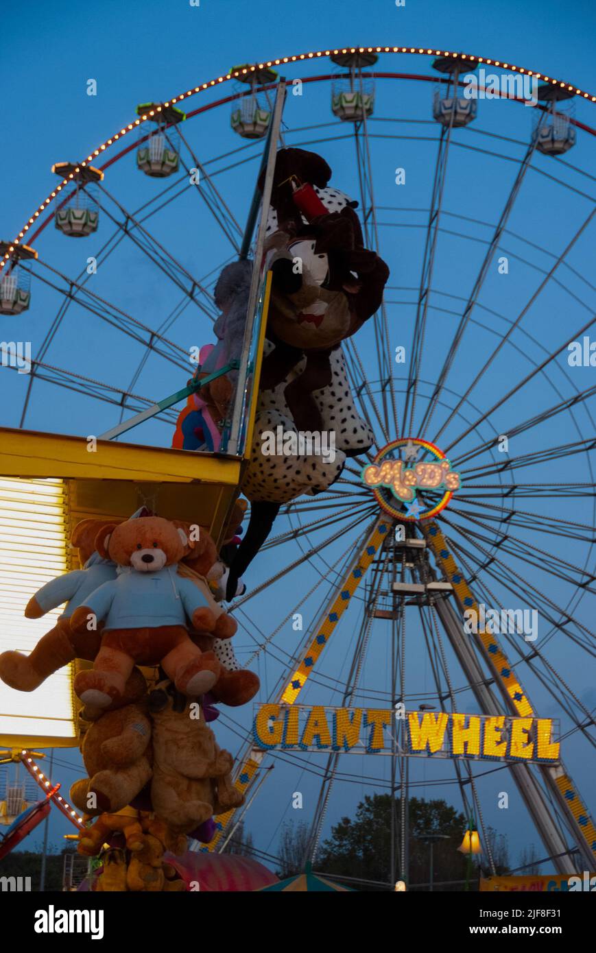 Fairground rides at night Stock Photo - Alamy