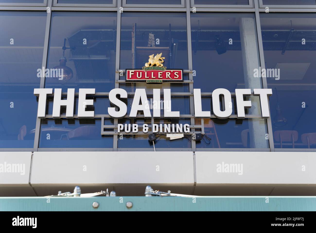"the sail loft" pub & dining in Greenwich London Stock Photo - Alamy
