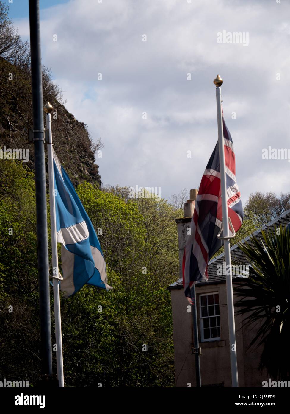 Union Flag and Scottish Flag Stock Photo - Alamy