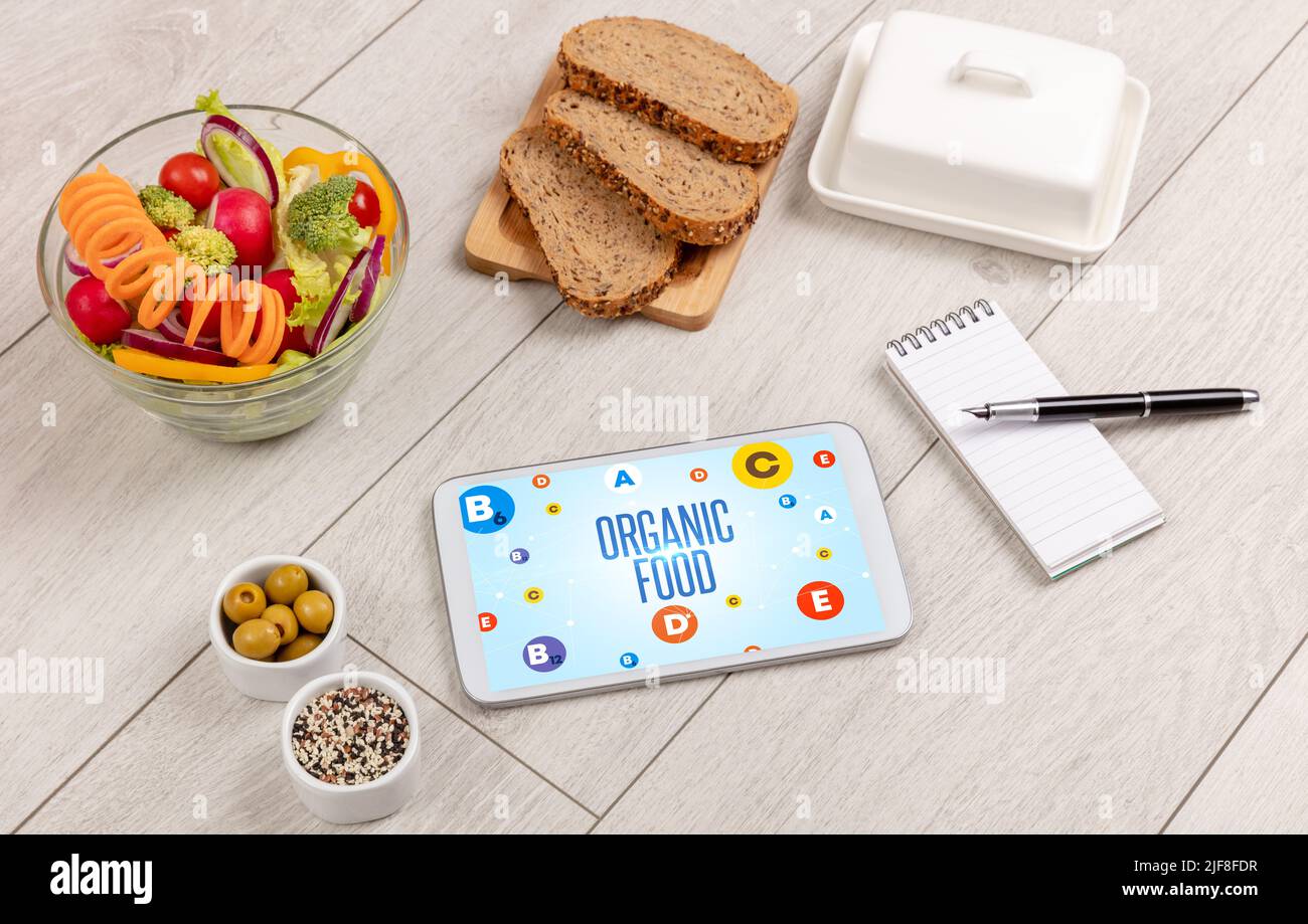 Healthy Tablet Pc compostion concept Stock Photo - Alamy