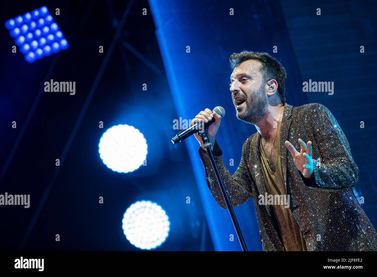 The Italian singer Cesare Cremonini performs live on stage at the ...