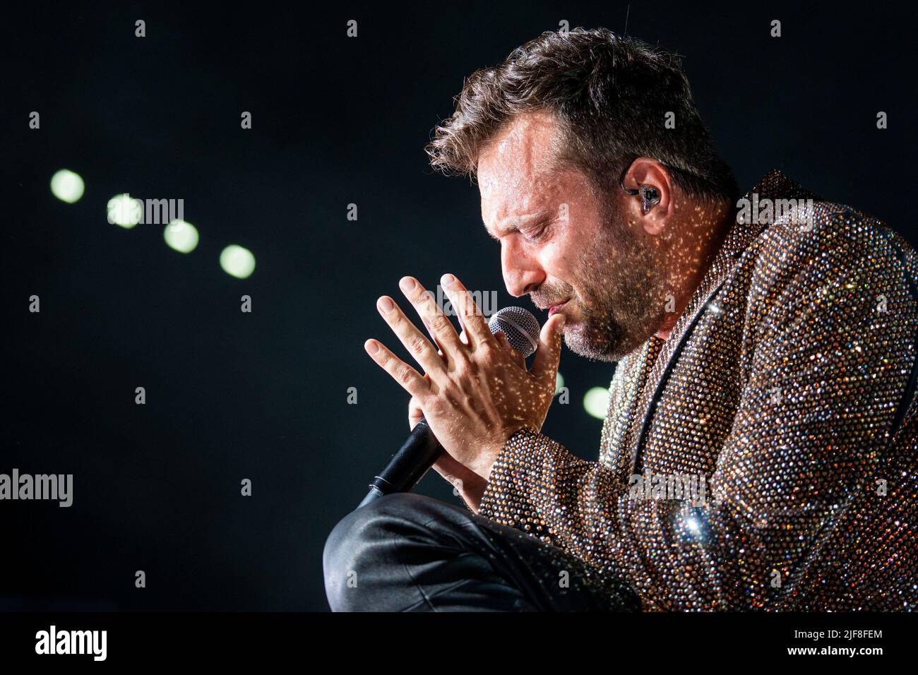 The Italian singer Cesare Cremonini performs live on stage at the ...
