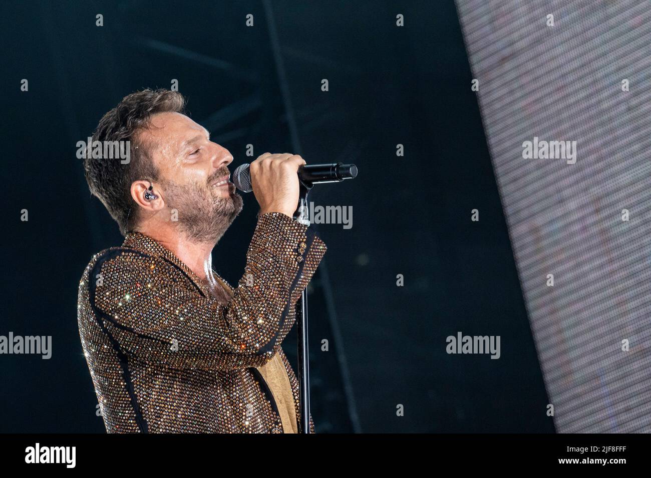 The Italian singer Cesare Cremonini performs live on stage at the ...