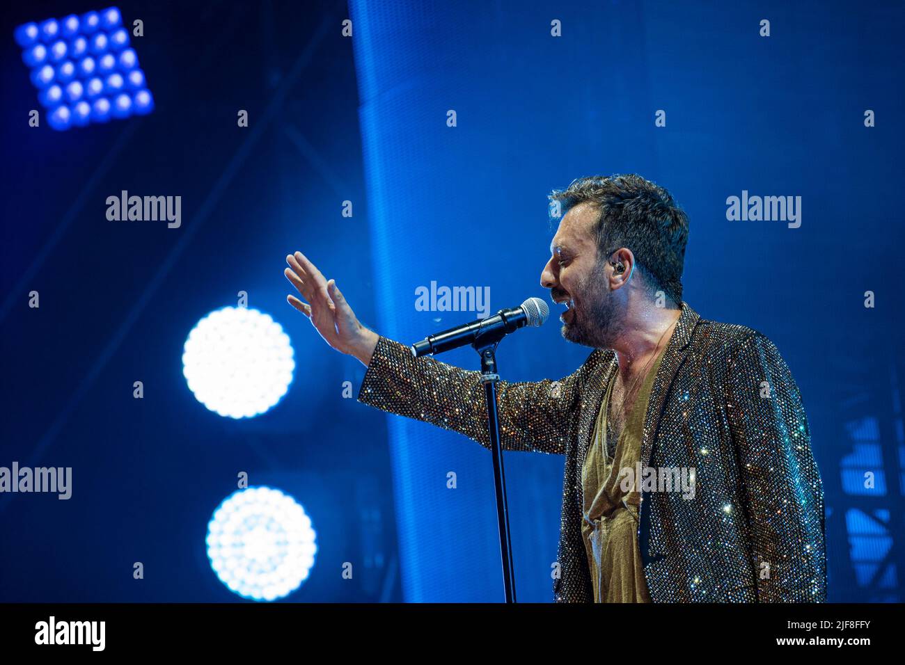 The Italian singer Cesare Cremonini performs live on stage at the ...