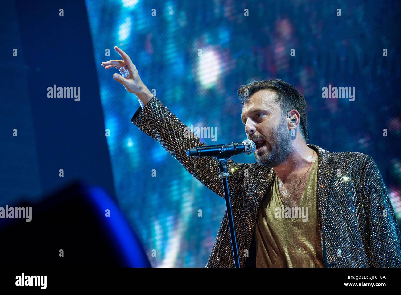 The Italian singer Cesare Cremonini performs live on stage at the ...