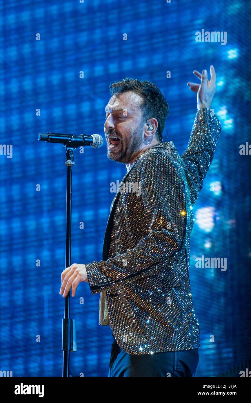 The Italian singer Cesare Cremonini performs live on stage at the ...