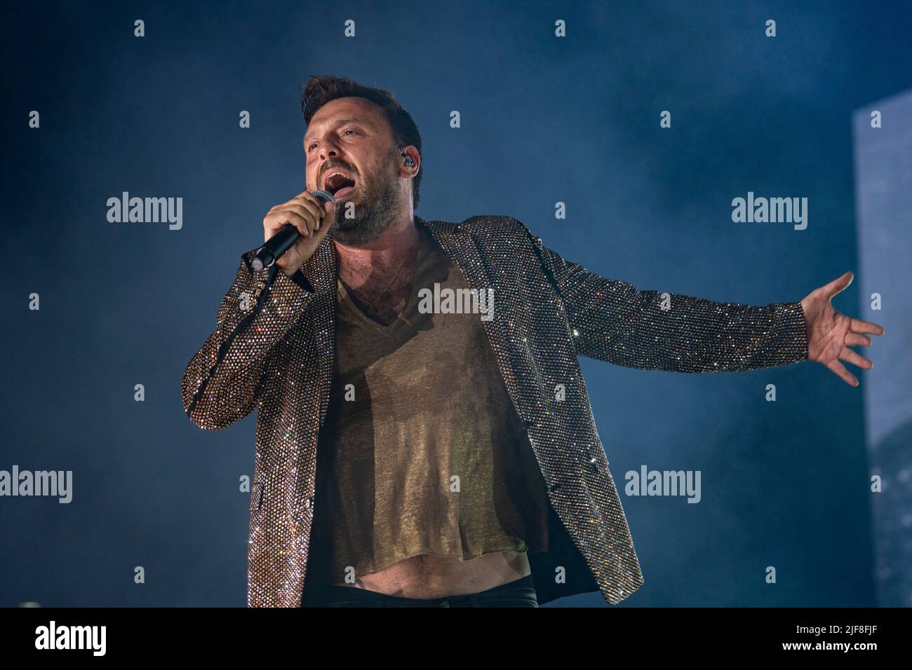 The Italian singer Cesare Cremonini performs live on stage at the ...