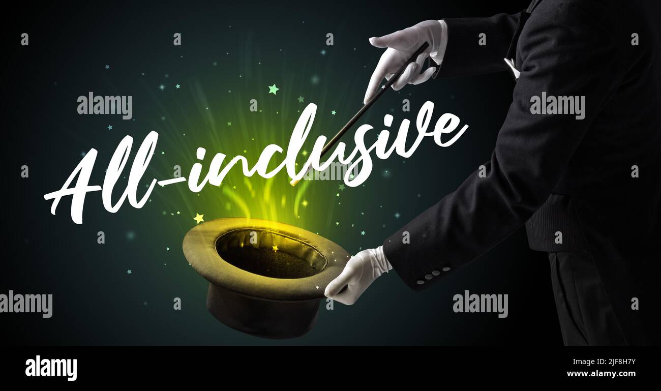 Old Magician is showing magic trick Stock Photo - Alamy