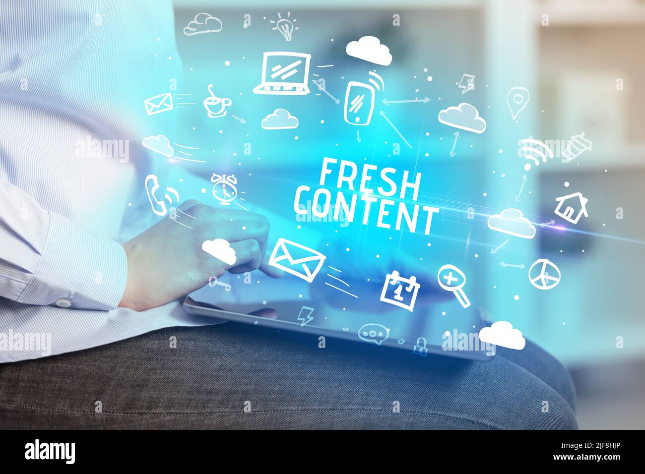 Close-up Of A Person Using Social Networking Stock Photo - Alamy