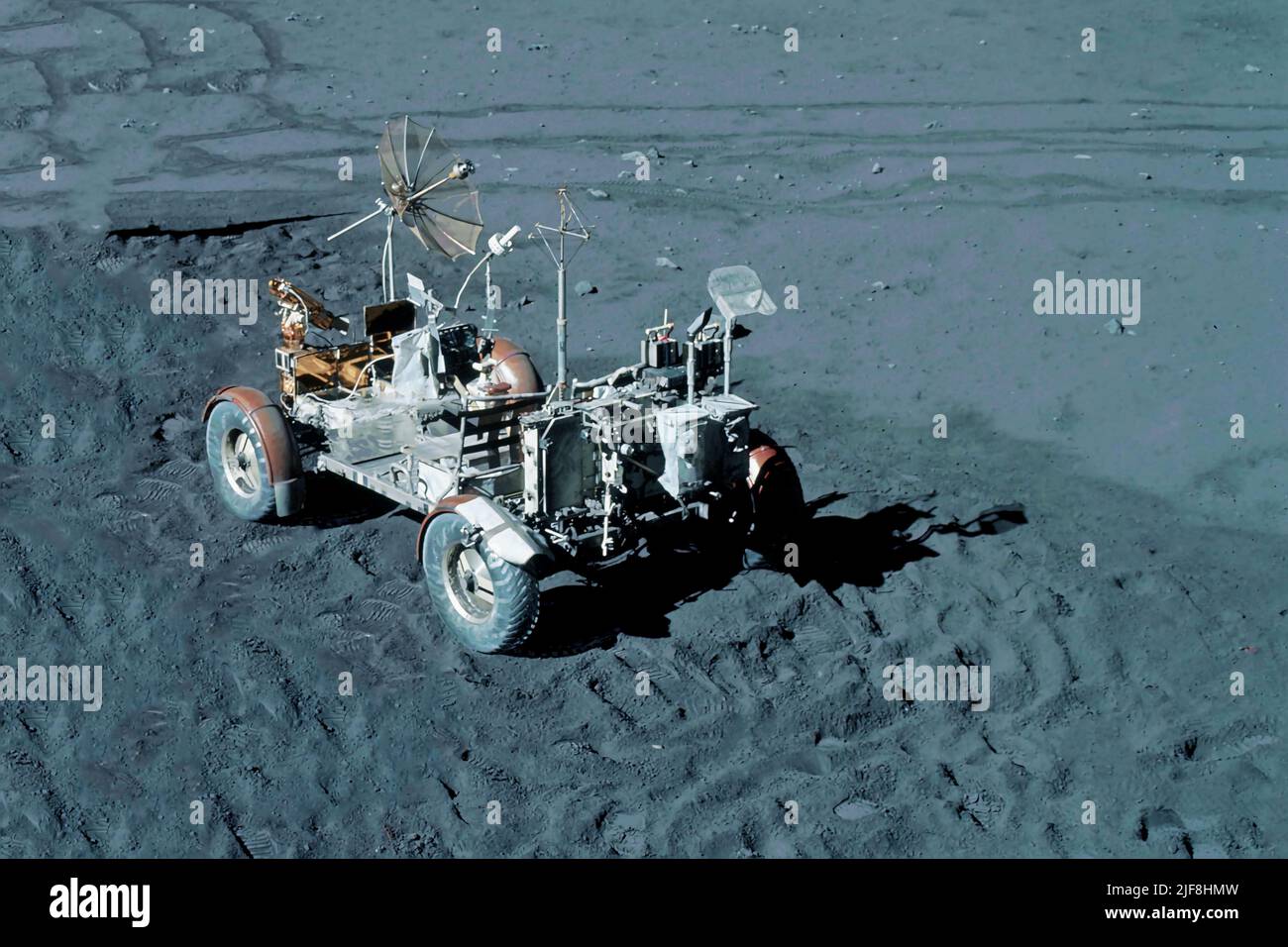 Moon rover on the surface of Moon. Elements of this image furnished by ...