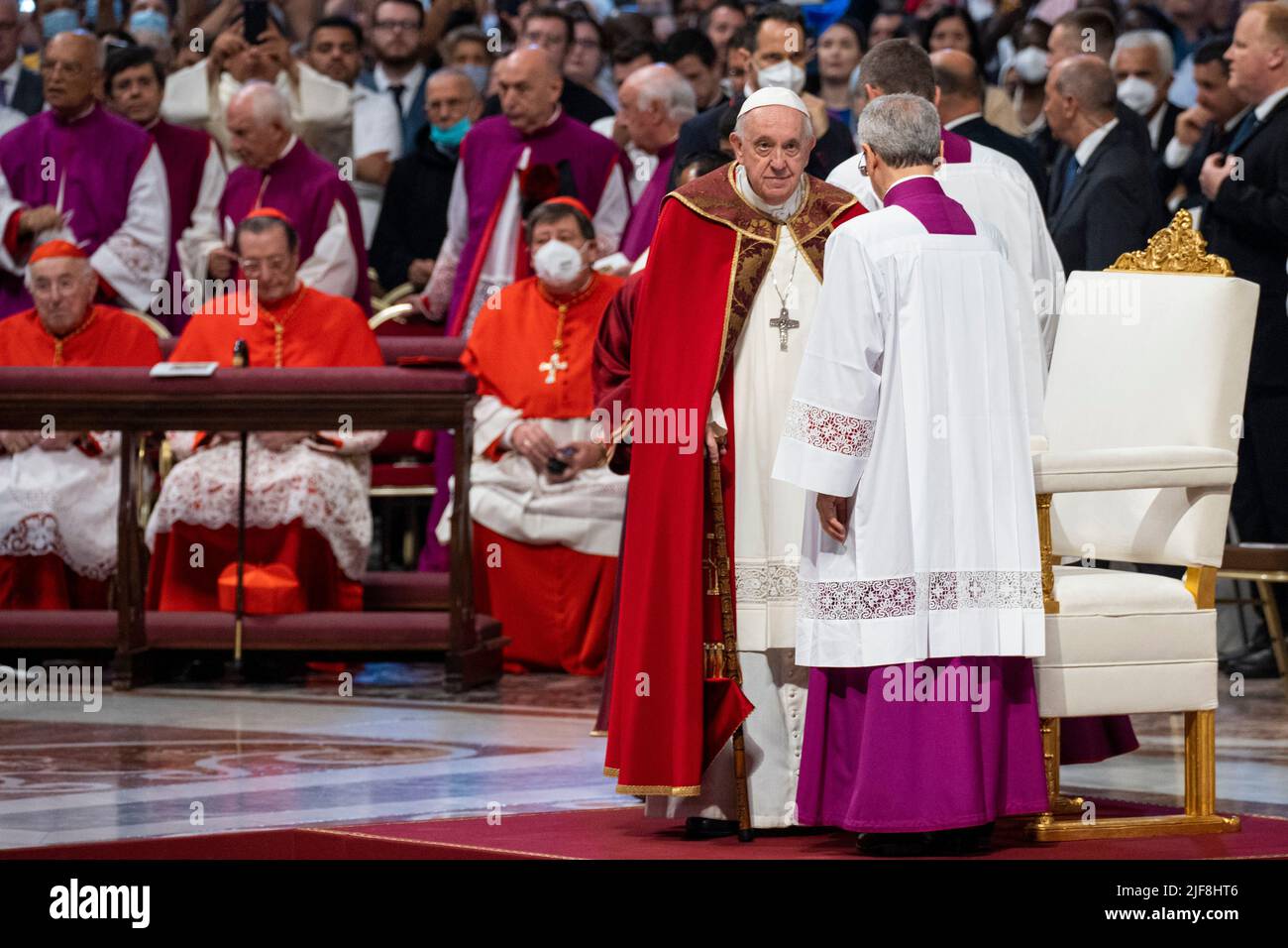 Vatican, Vatican. 29th June, 2022. Pope Francis arrives at St. Peter's ... Vatican, Vatican. 29th June, 2022. Pope Francis arrives at St. Peter's ...