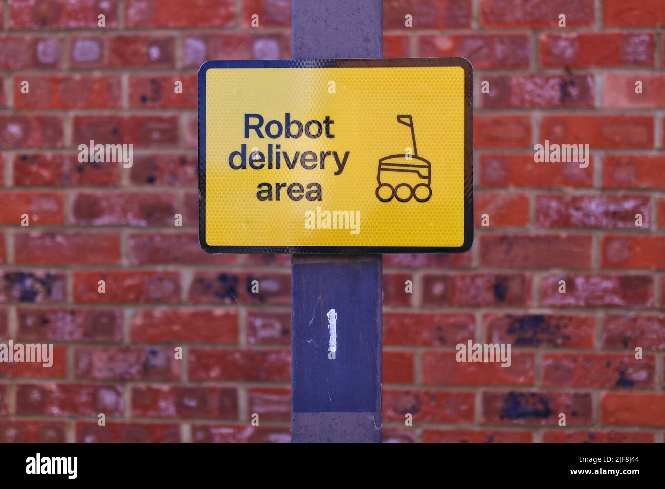 Road sign in Monkston Park, Milton Keynes alerting road users to the ...