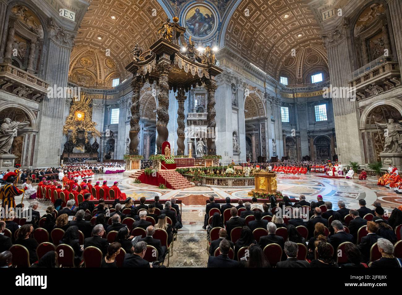 General view of St. Peter's Basilica as Pope Francis leads the Holy ...
