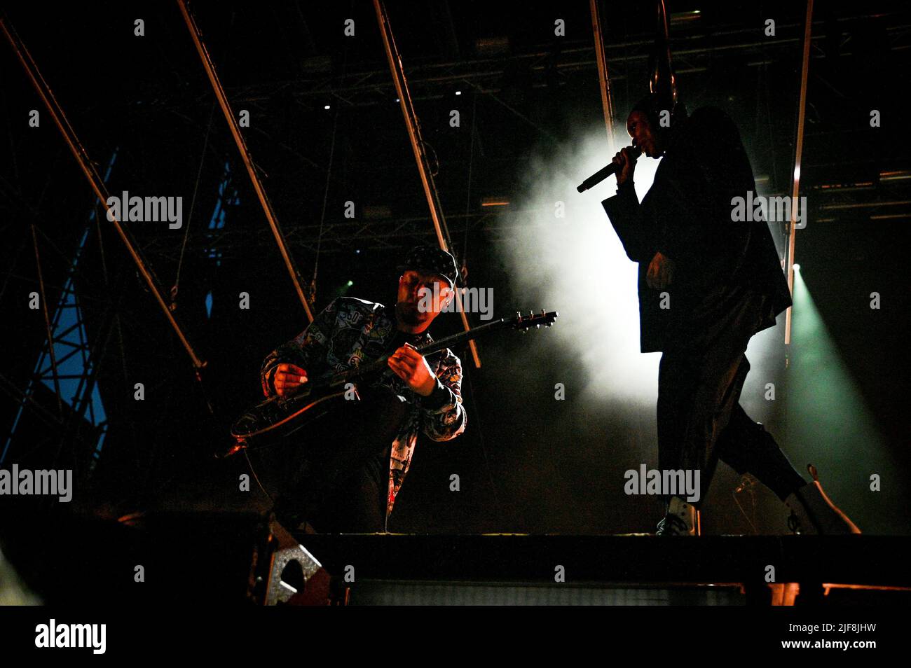 Martin Kent performing on stage with Skin during the Music Concert ...