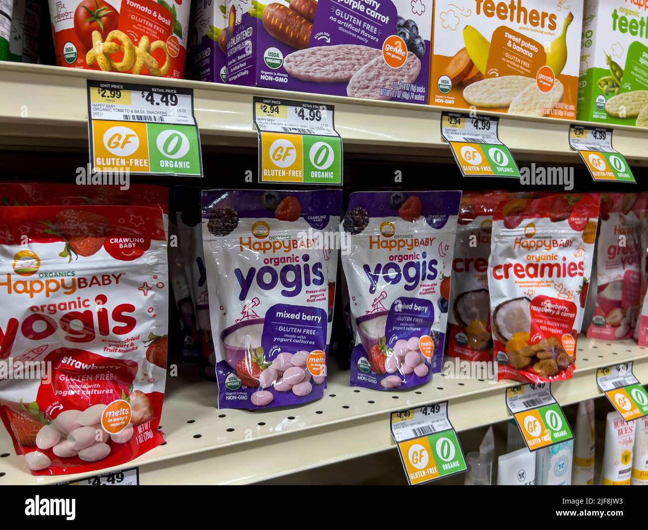 Seattle, WA USA - circa June 2022: Close up view of HappyBaby brand ...