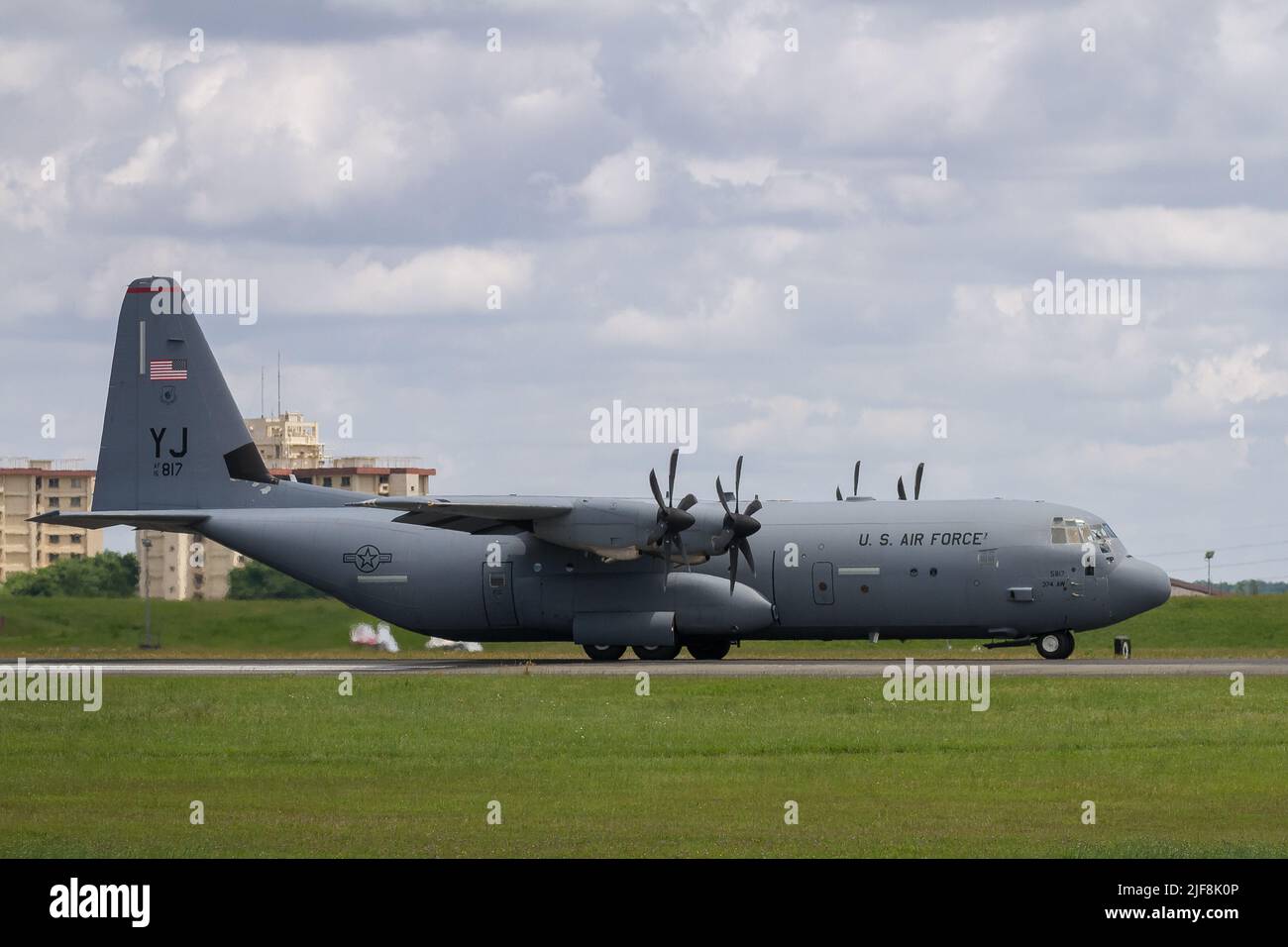 A United States Air Force Lockheed C130 J Super Hercules transport ...