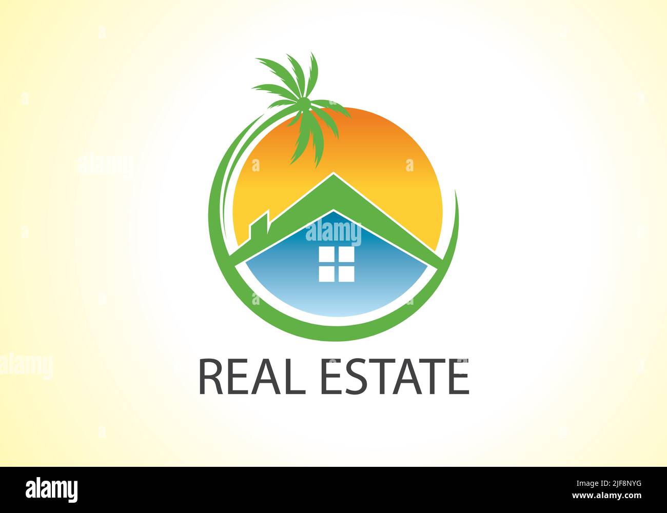 Real estate and palm tree vector logo design Stock Vector Image & Art ...