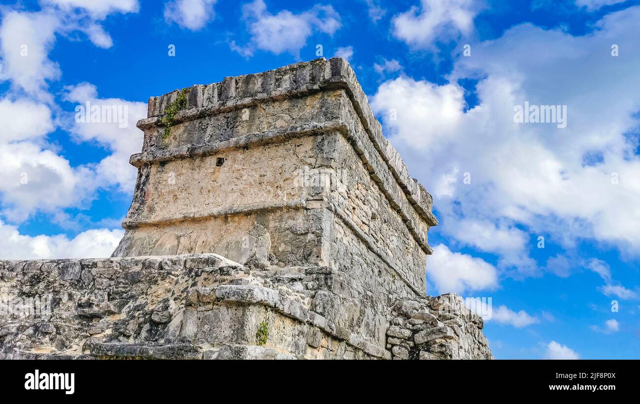 Ancient Tulum ruins Mayan site with temple ruins pyramids and artifacts ...