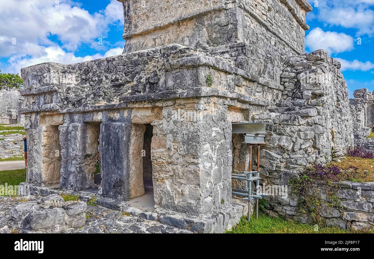 Ancient Tulum ruins Mayan site with temple ruins pyramids and artifacts ...