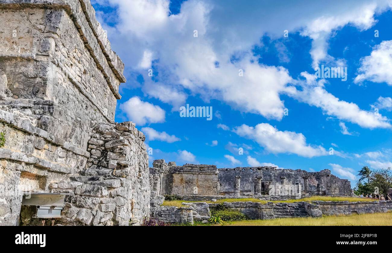 Ancient Tulum ruins Mayan site with temple ruins pyramids and artifacts ...