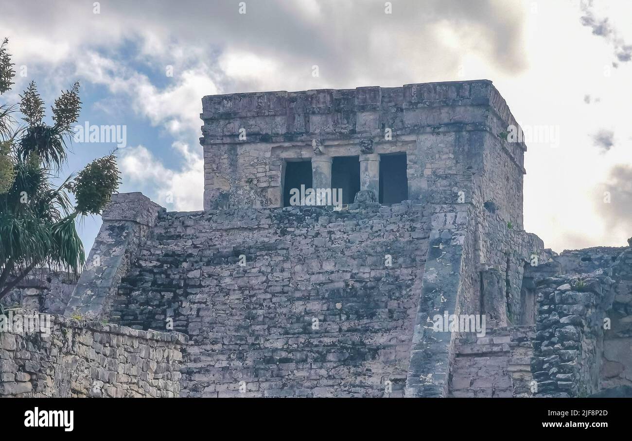 Ancient Tulum ruins Mayan site with temple ruins pyramids and artifacts ...