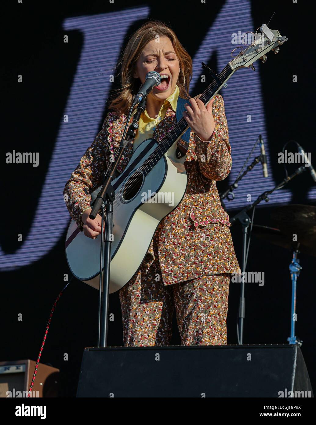 Jade Bird singing live at the Lytham Festival 30 June 2022 Credit ...