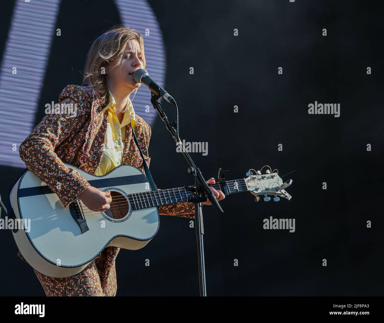 Jade Bird singing live at the Lytham Festival 30 June 2022 Credit ...