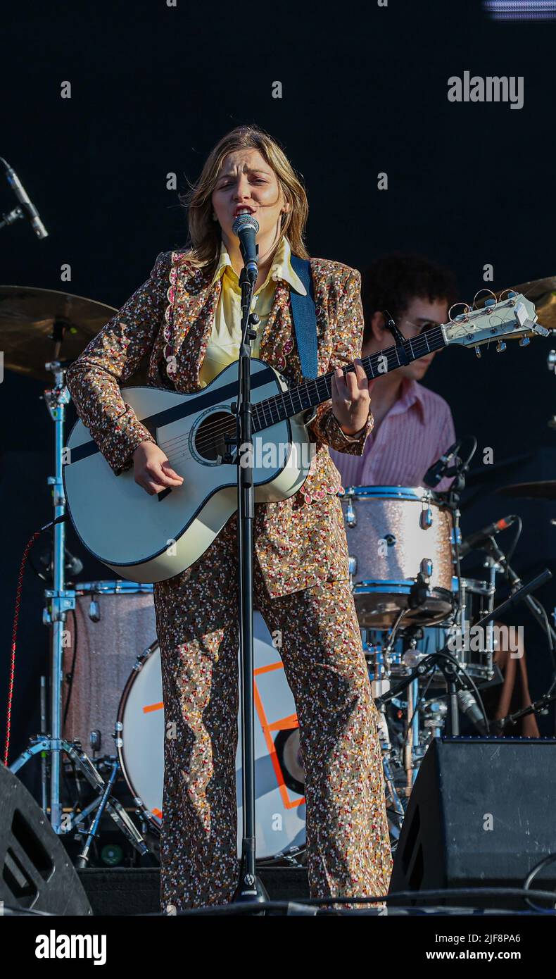 Jade Bird singing live at the Lytham Festival 30 June 2022 Credit ...