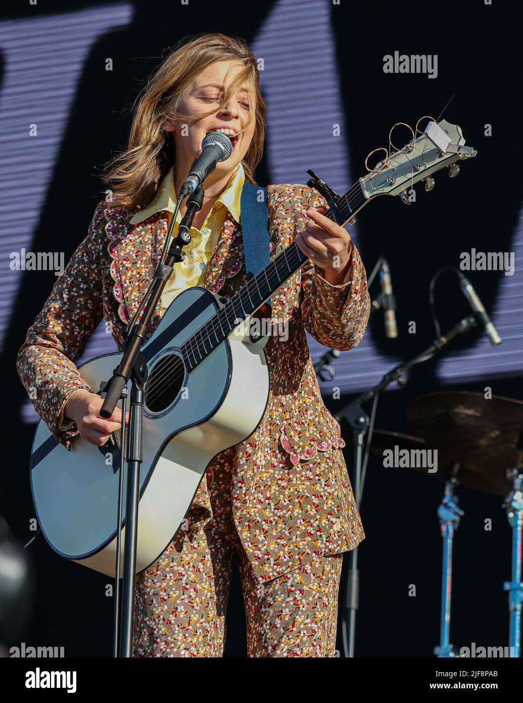 Jade Bird singing live at the Lytham Festival 30 June 2022 Credit ...