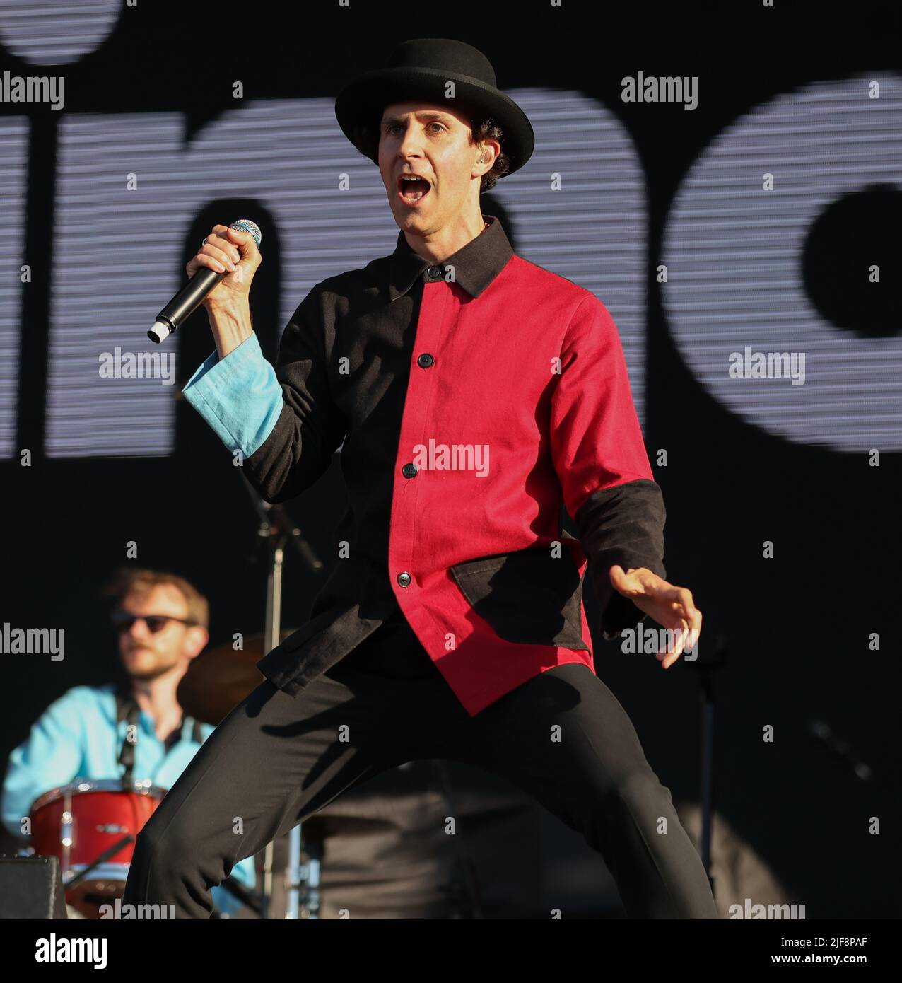 Maximo Park singing live at the Lytham Festival 30 June 2022 Credit ...
