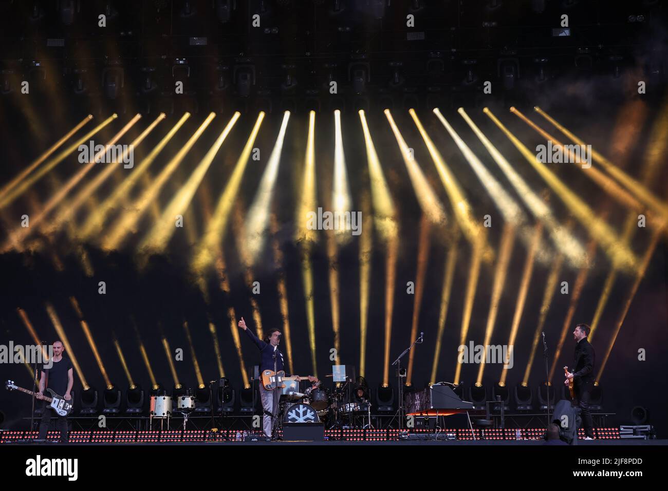 SnowPatrol singing live at the Lytham Festival 30 June 2022 Credit ...