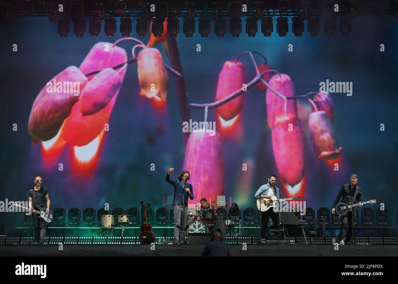 SnowPatrol singing live at the Lytham Festival 30 June 2022 Credit ...