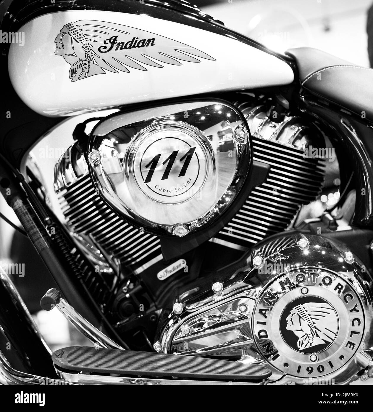 Vintage indian motorcycle classic american Black and White Stock Photos ...