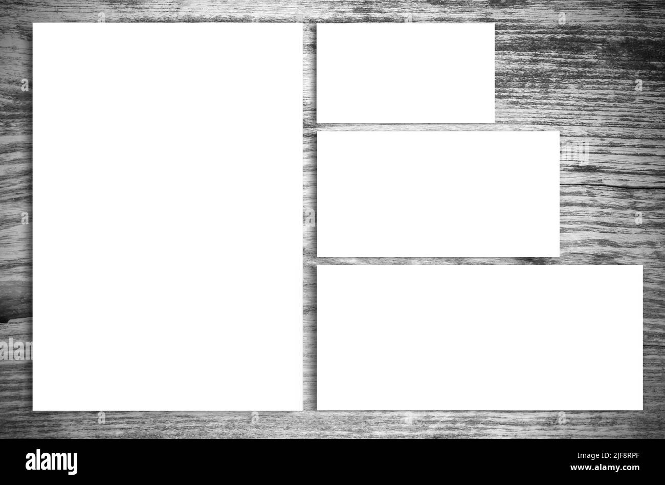 Top view of blank paper on vintage wooden table background. Blank page ...