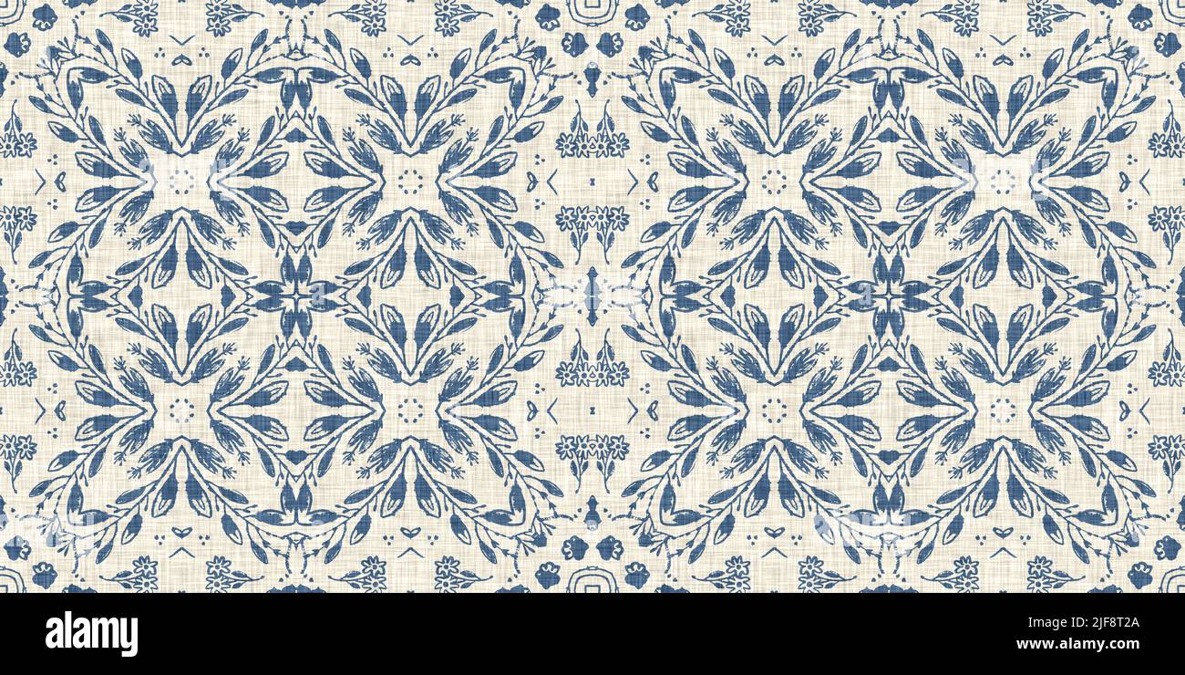 French blue floral french printed fabric border pattern for shabby chic ...
