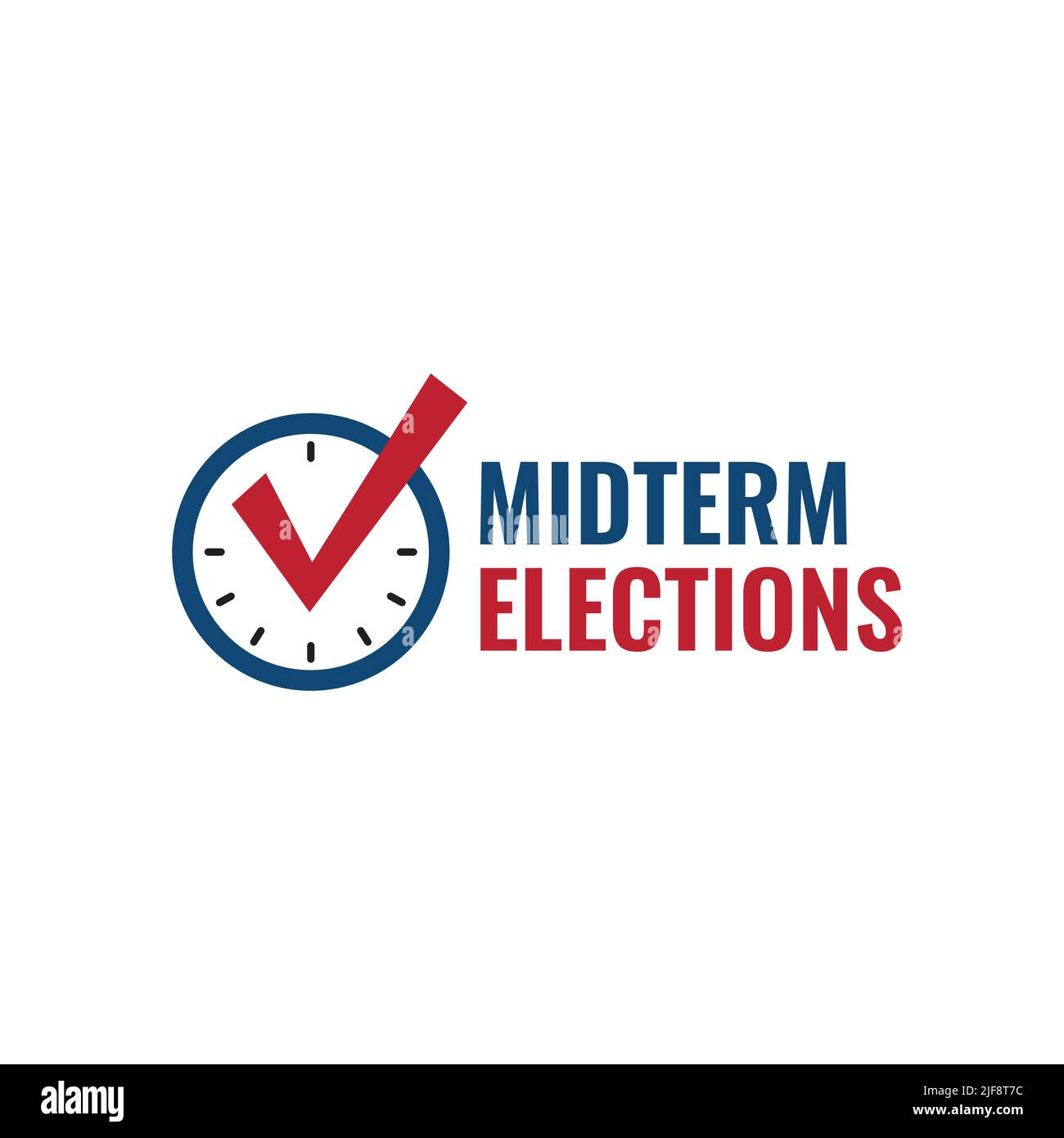 2022 Midterm Elections Design with Red White Blue Vote Icon Stock ...