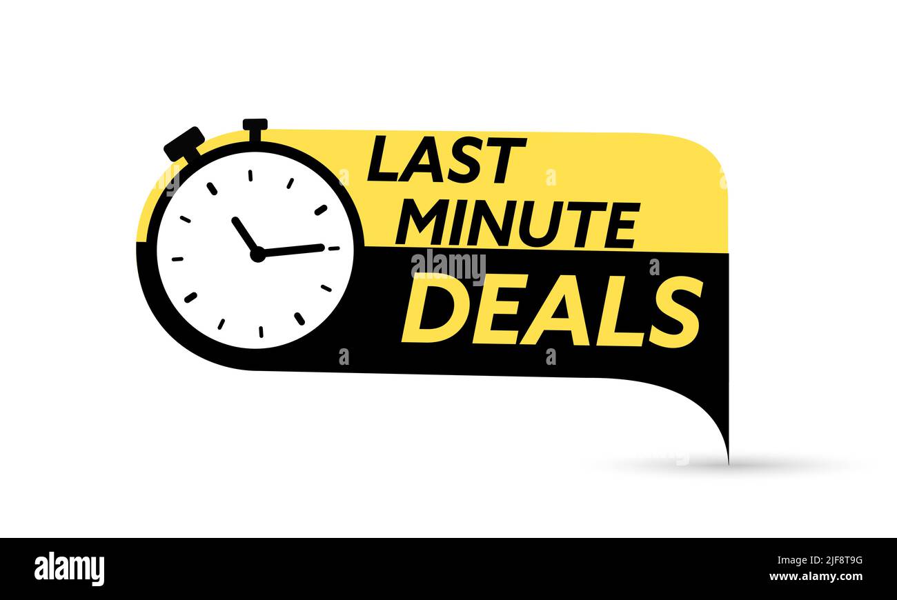 Vector illustration last minute deal button, flat label flag sign ...