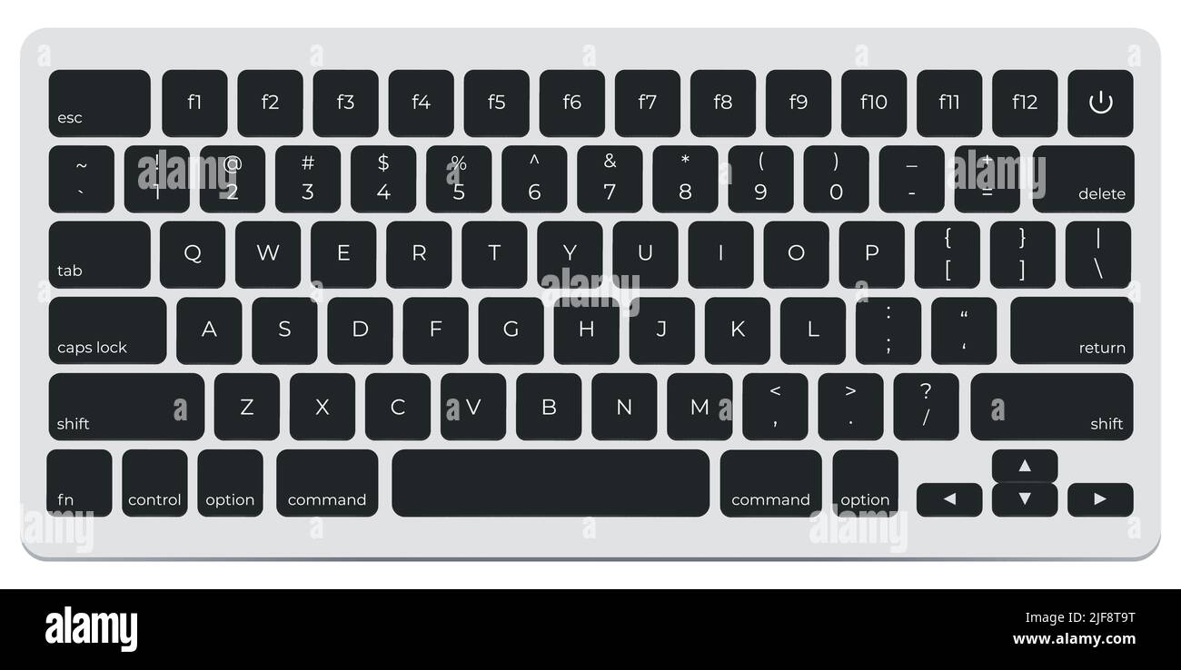 Contemporary light keyboard of computer. Top View Wireless Keyboard New ...