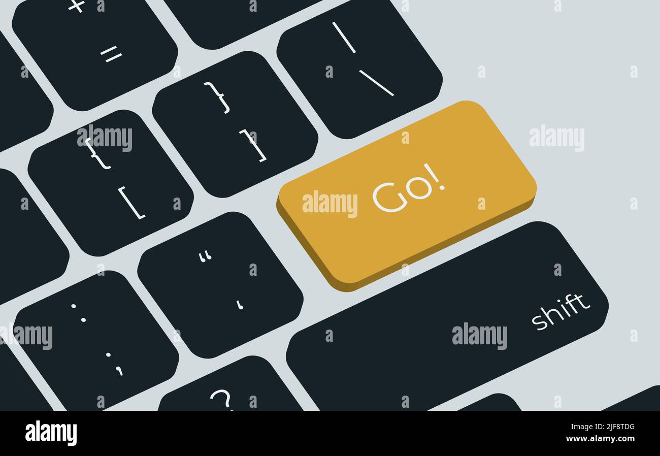 Finger on enter key computer Stock Vector Images - Alamy