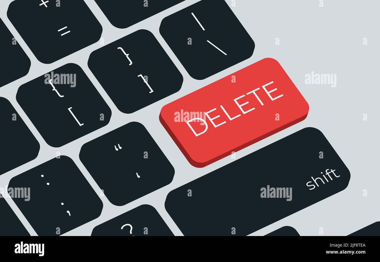 Delete button on keyboard keys vector. Simple style Stock Vector Image ...
