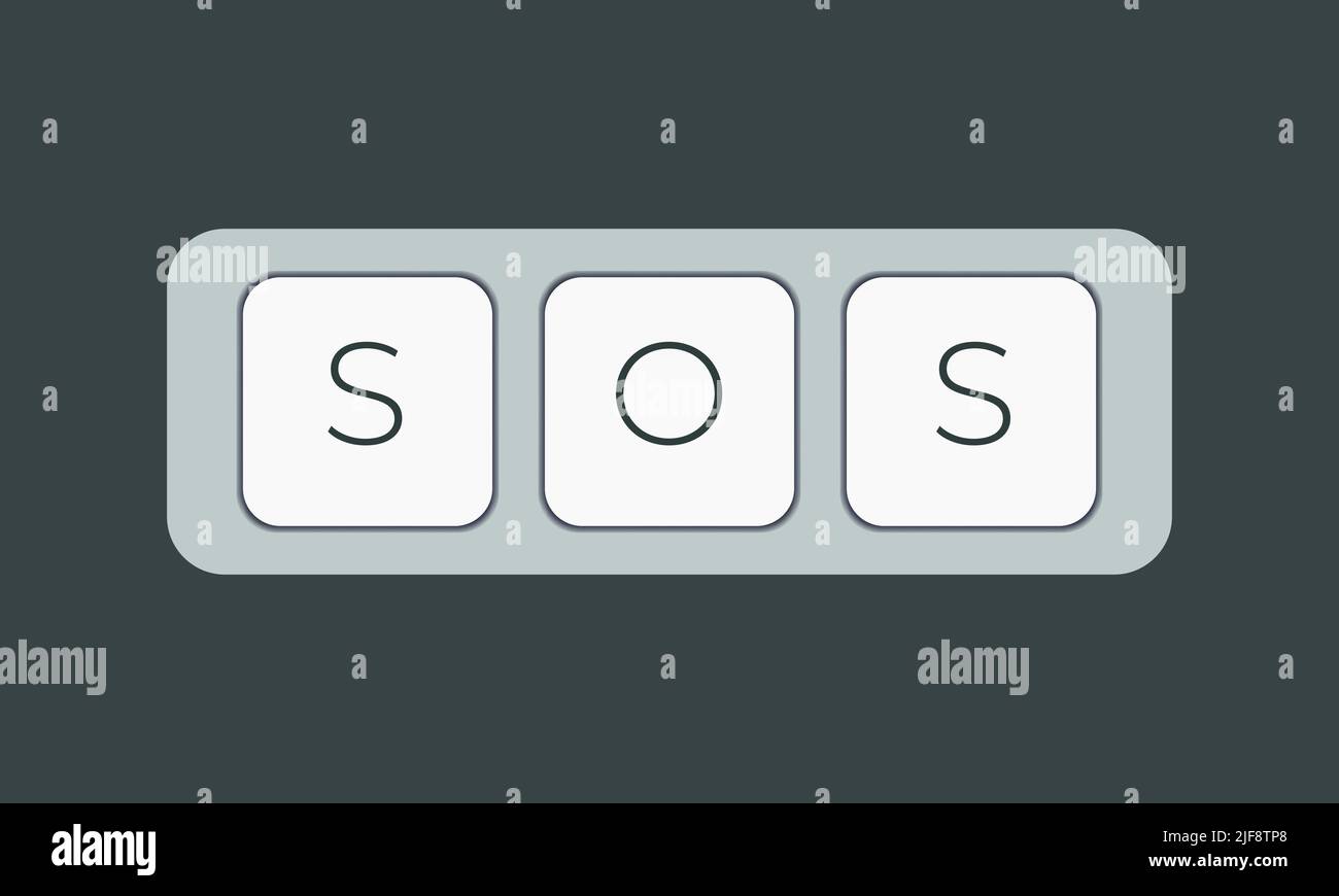 Computer keyboard key with key sos. Keyboard keys icon button Stock Vector Image & Art - Alamy