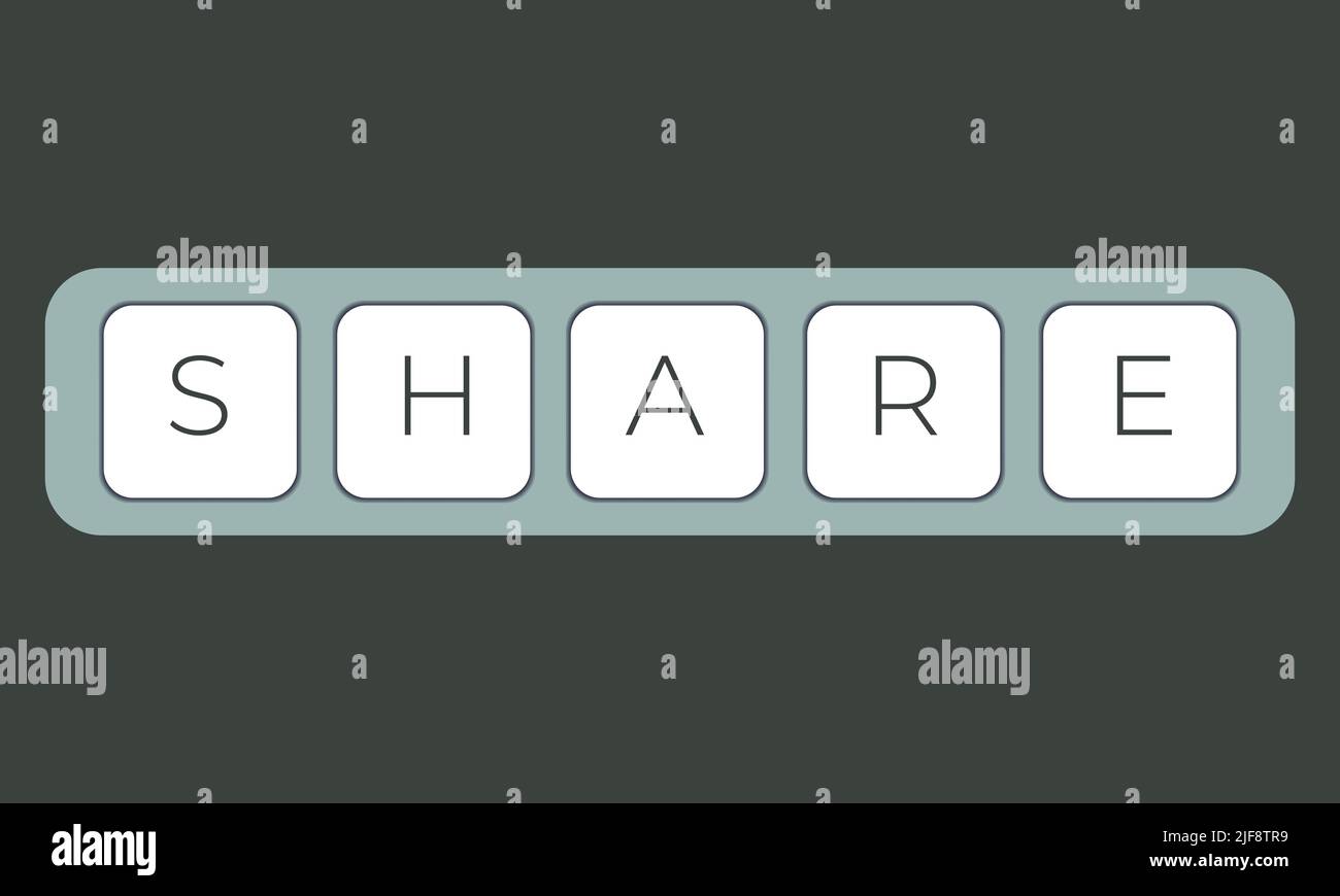 Share keyboard keys button close-up. Keyboard keys icon button vector ...