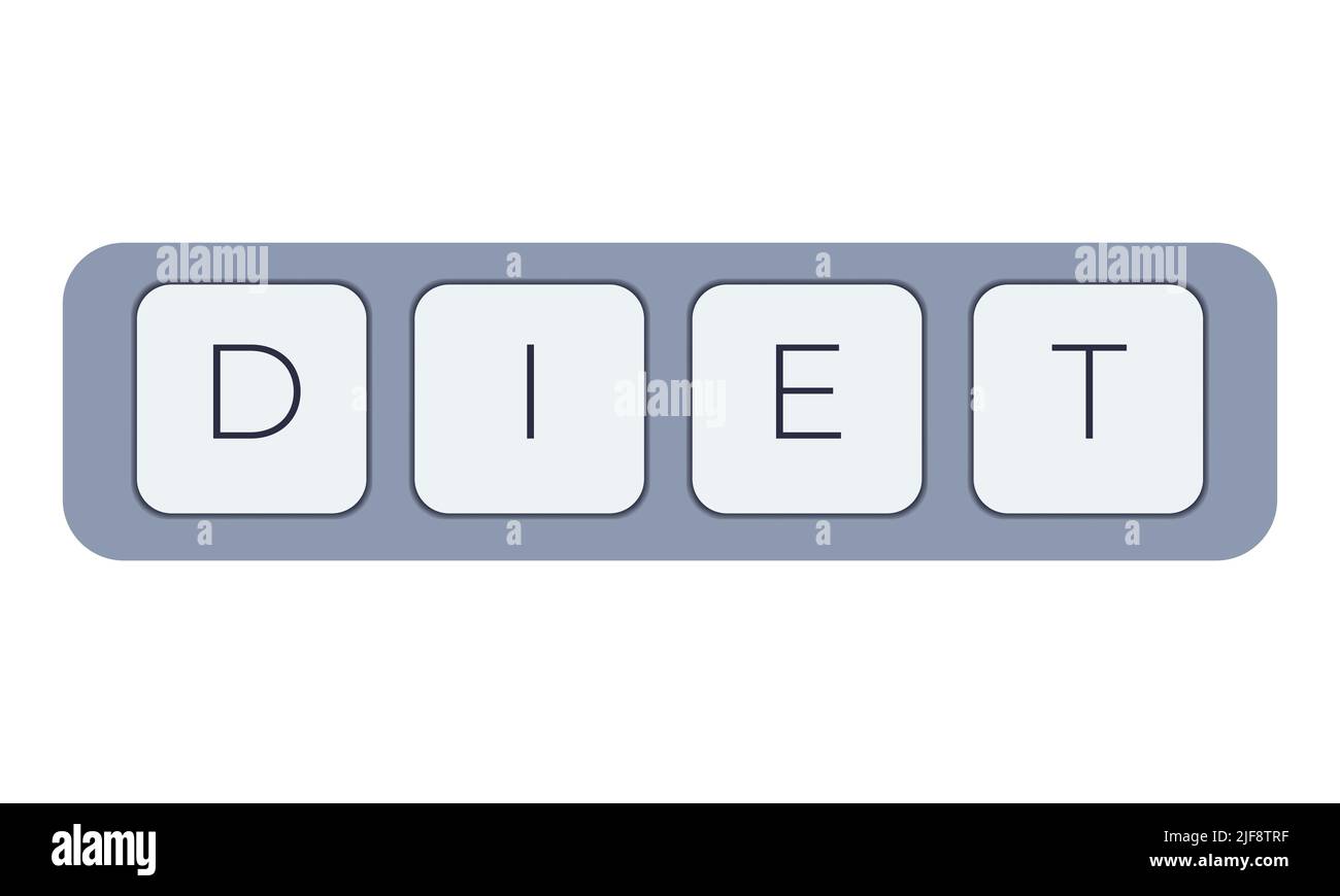 Computer keyboard key with key diet. Keyboard keys icon button Stock ...