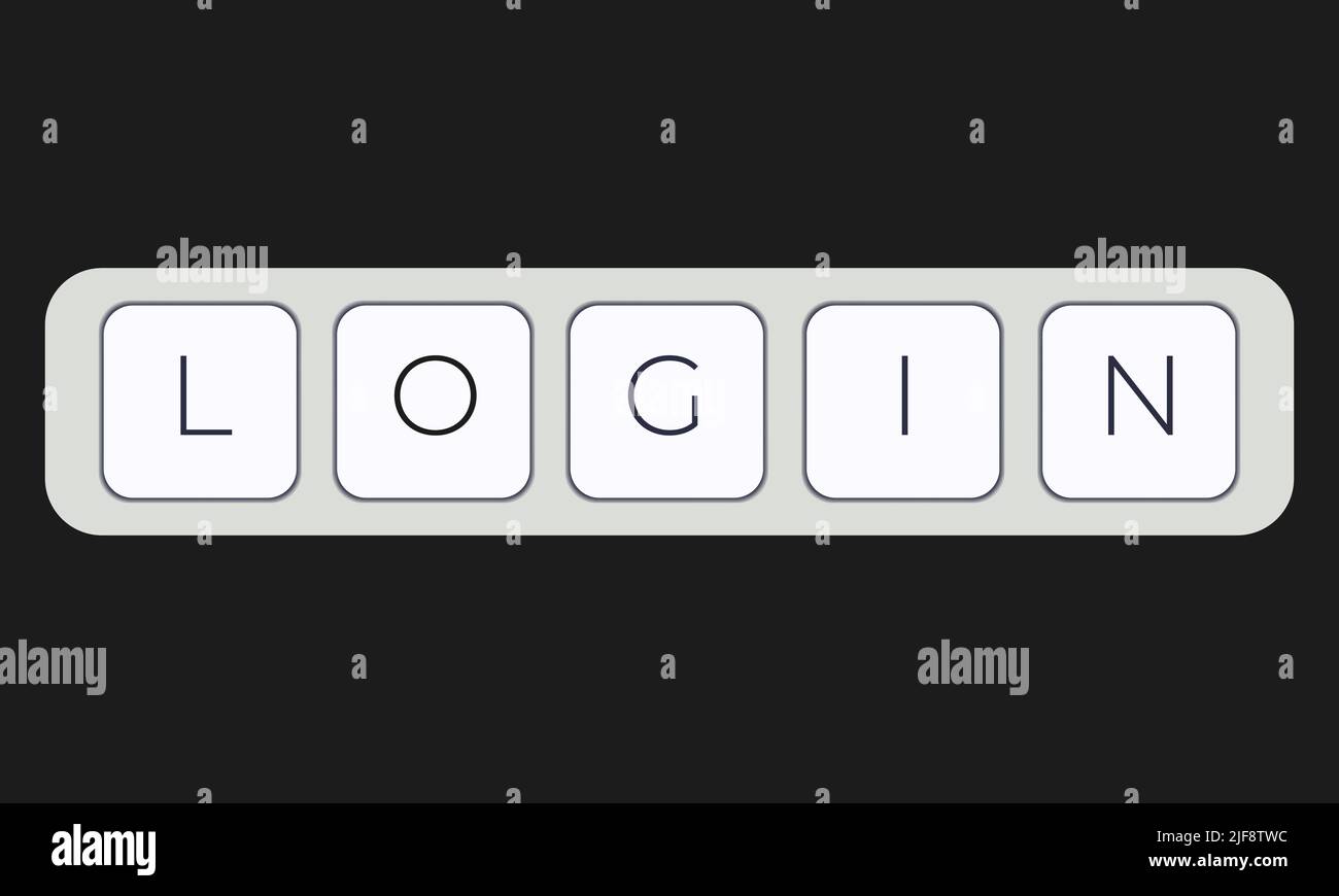 Computer keyboard key with key login. Keyboard keys icon button Stock Vector Image & Art - Alamy