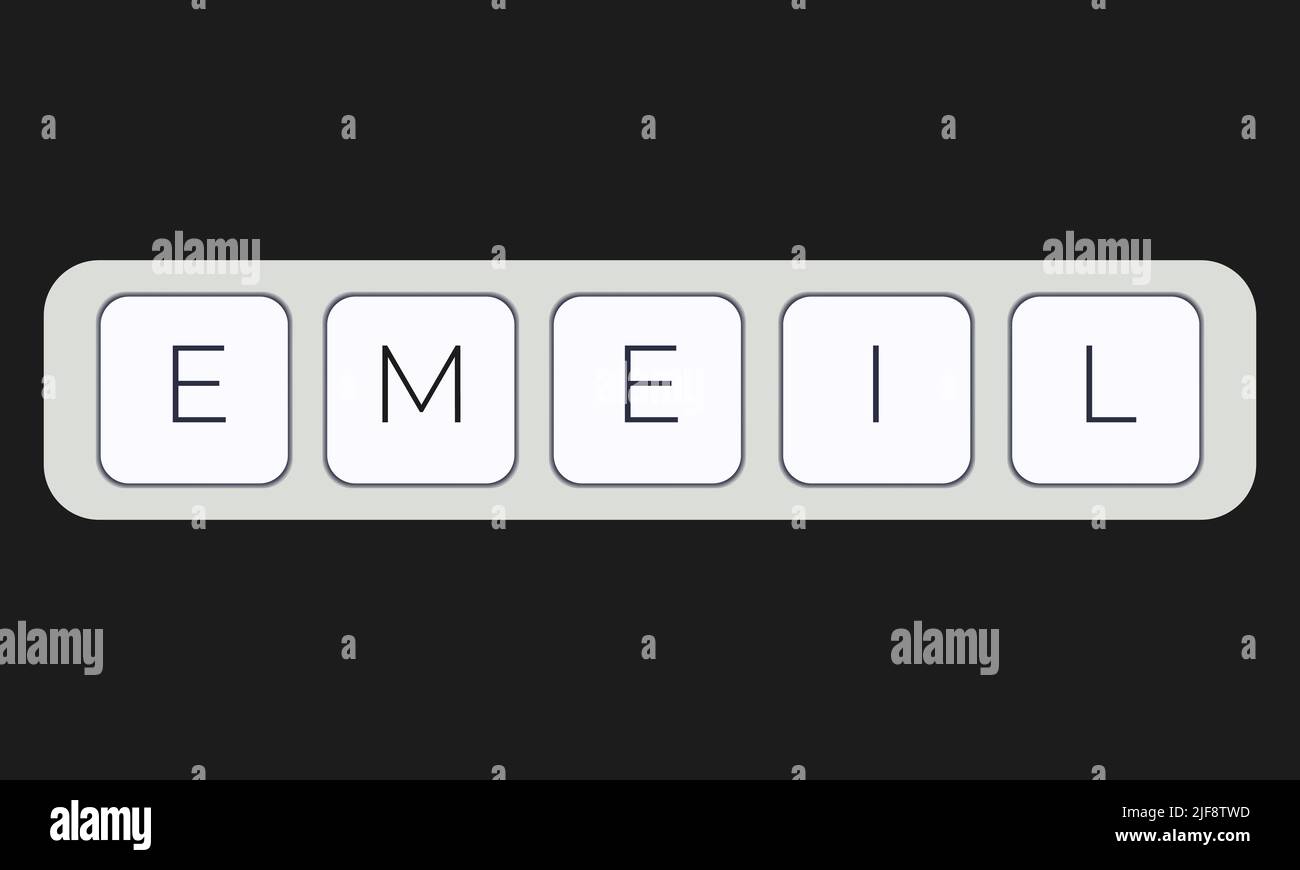 Computer keyboard key with key email. Keyboard keys icon button Stock ...
