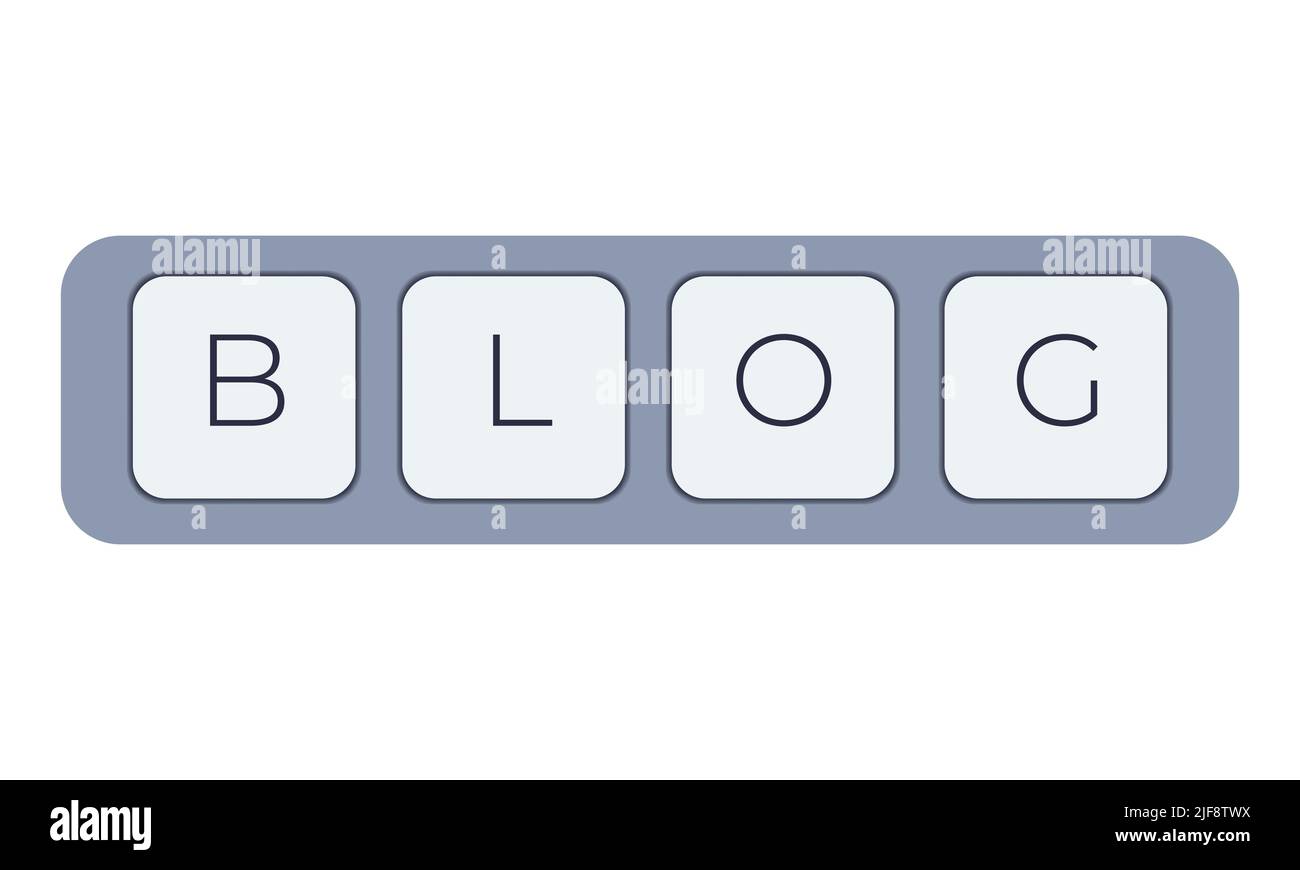 Computer keyboard key with key blog. Keyboard keys icon button Stock ...