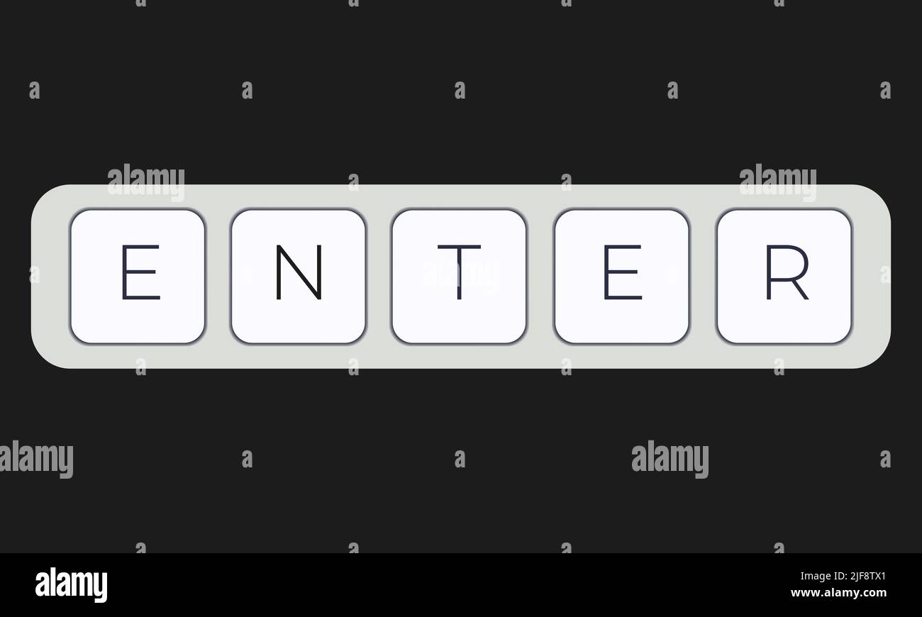 Computer keyboard key with key enter. Keyboard keys icon button Stock ...